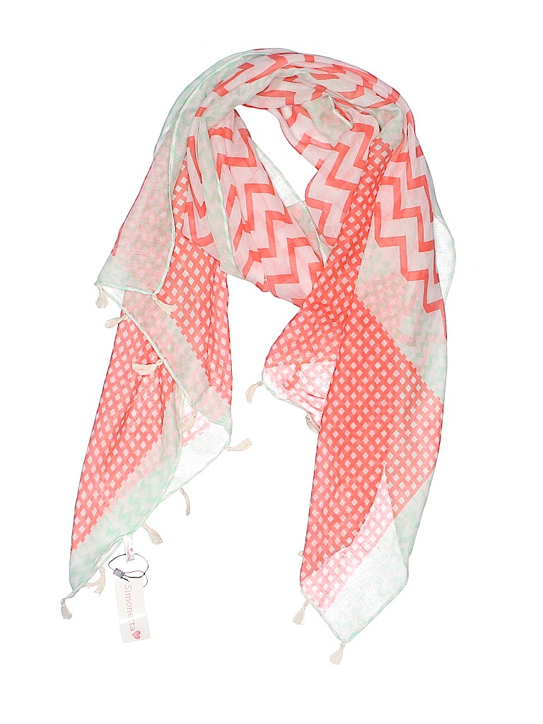 Simonetta 100% Polyester Chevron-herringbone Pink Scarf One Size - 87% ...