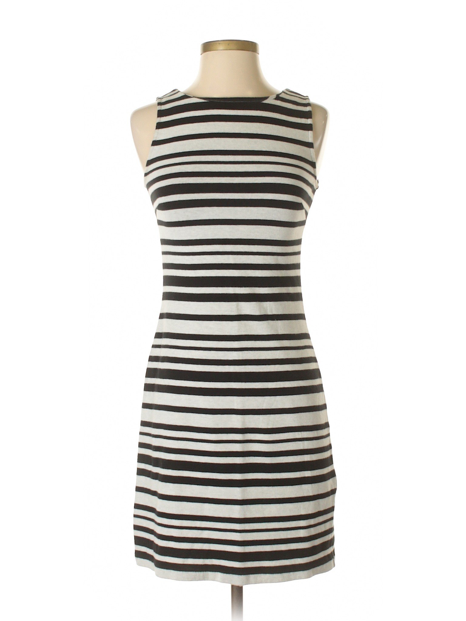 Valerie Bertinelli Color Block Stripes Multi Color Black Casual Dress
