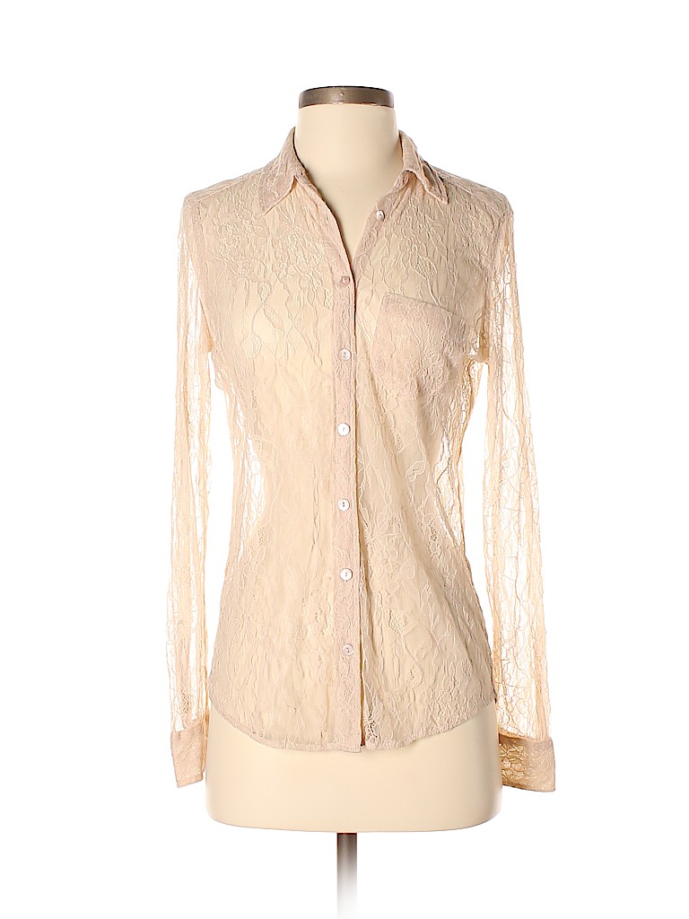 Equipment Lace Pink Long Sleeve Blouse Size S 87 Off Thredup