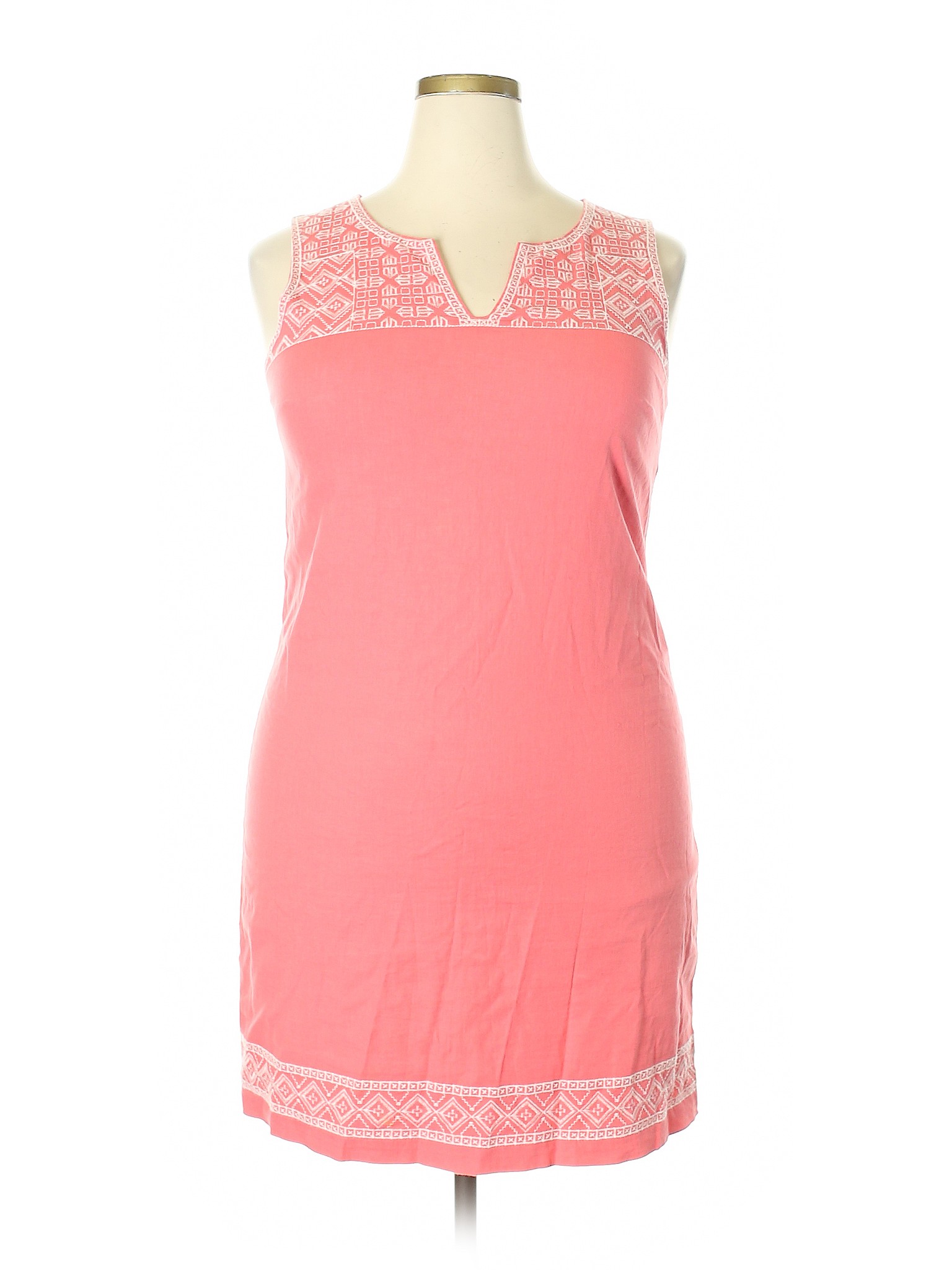 Market And Spruce Print Coral Casual Dress Size L 80 Off Thredup