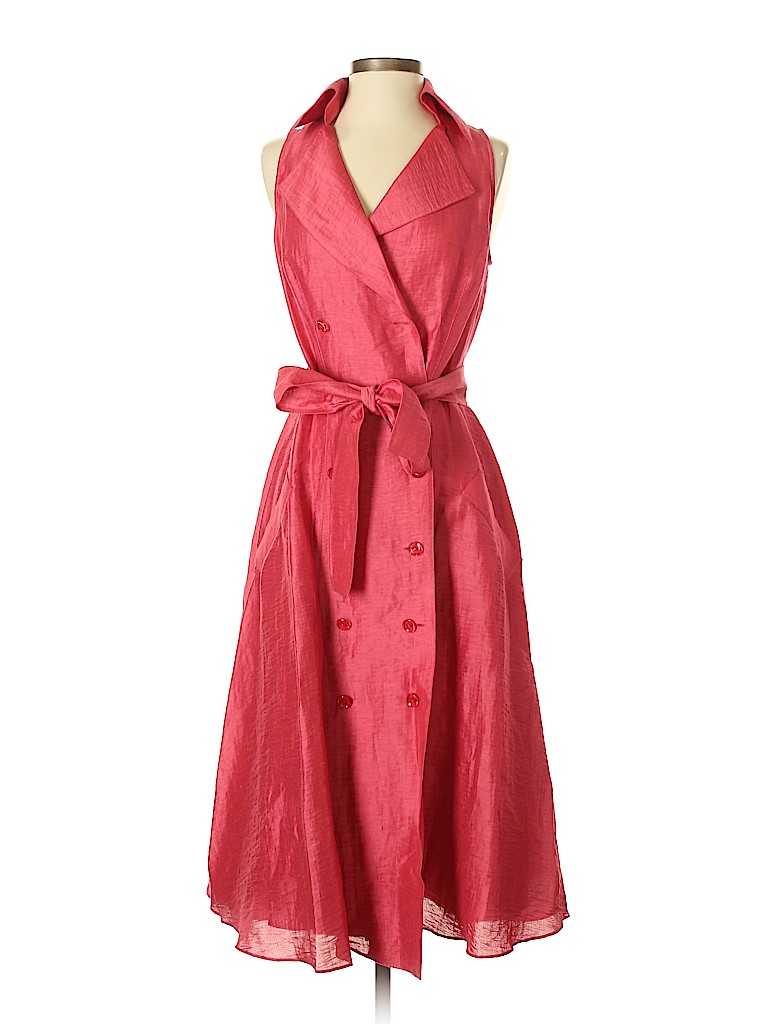 Teri Jon By Rickie Freeman Solid Pink Casual Dress Size 4 87 Off