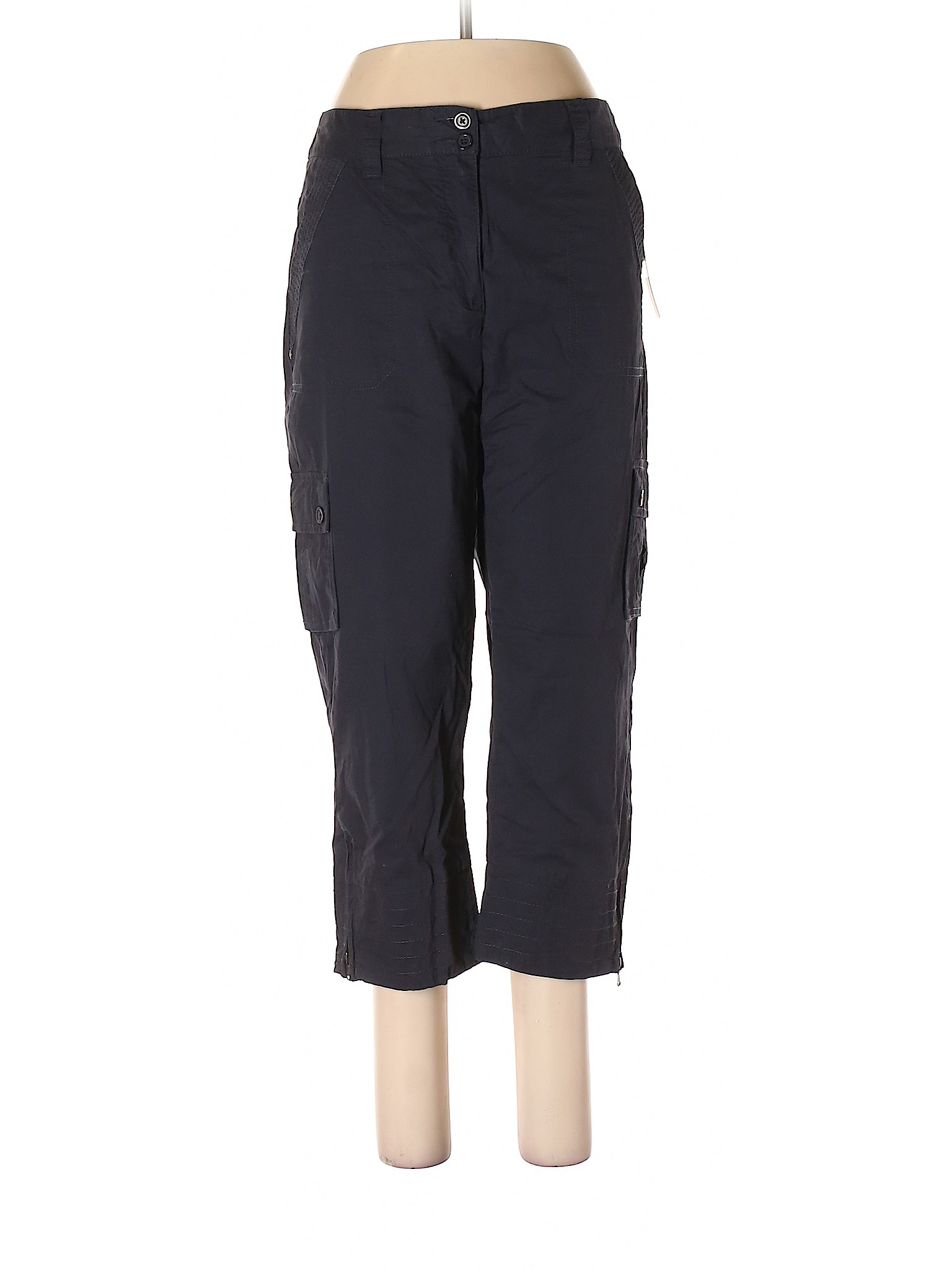 Dalia Collection 100% Cotton Solid Navy Blue Cargo Pants Size 12 - 69% ...