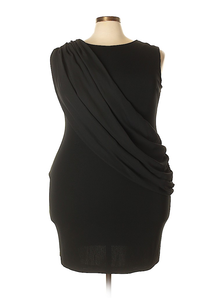 Lane Bryant Solid Black Casual Dress Size 18 Plus 81 Off Thredup
