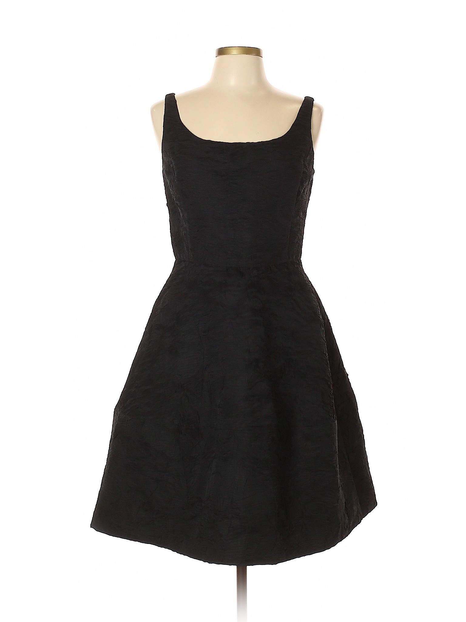Oscar De La Renta 100 Silk Solid Black Casual Dress Size 10 81 Off