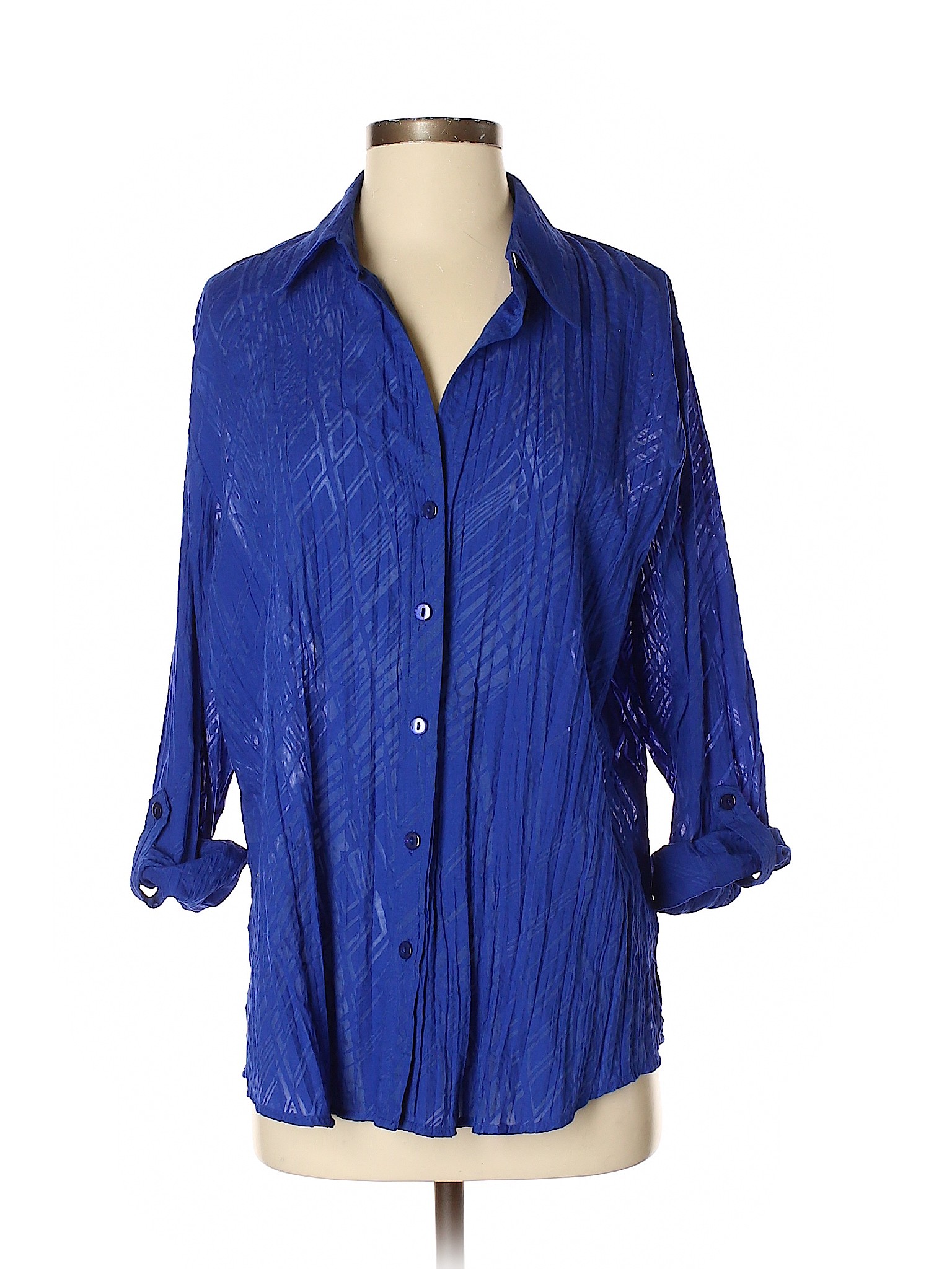 Bonworth Solid Dark Blue Long Sleeve Button Down Shirt Size S 61 Off
