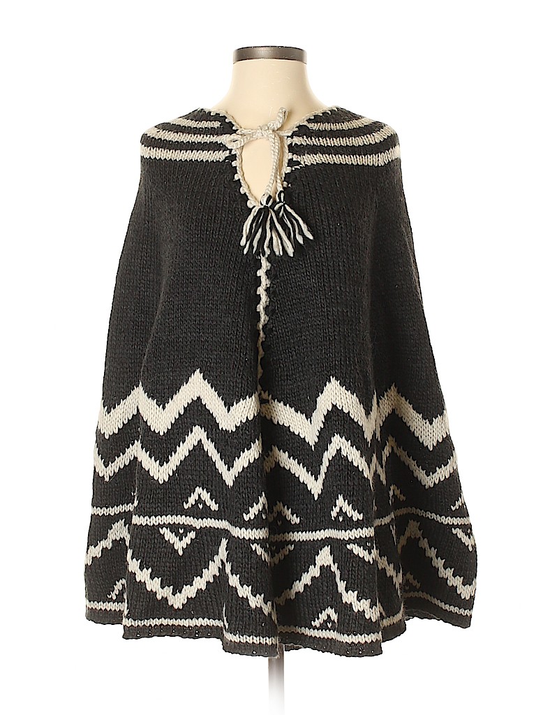 J.Jill Black Poncho One Size - 70% off | ThredUp