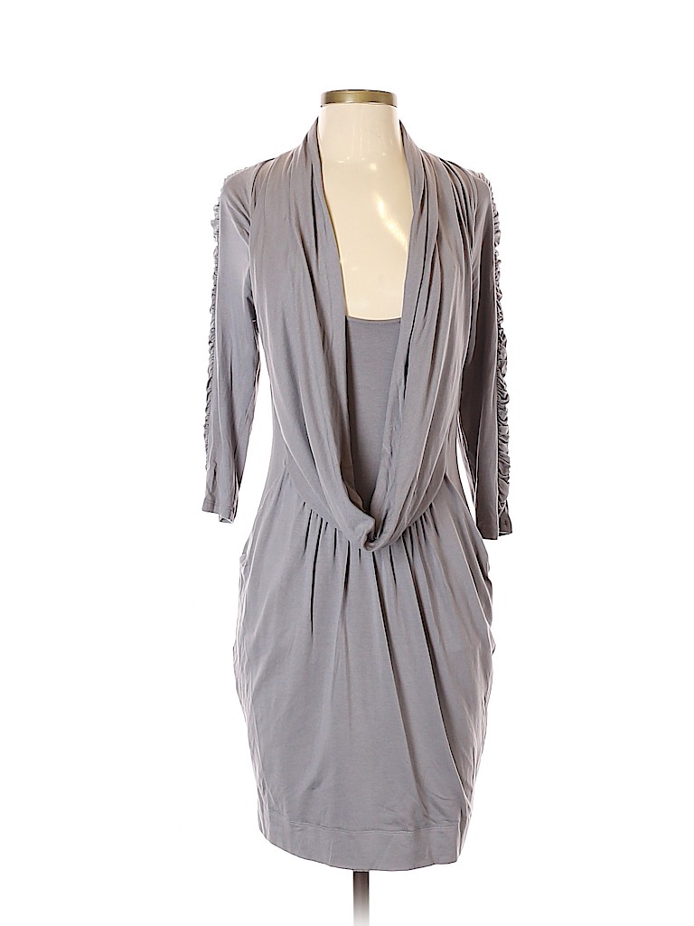 Bebe Solid Gray Casual Dress Size S 86 Off Thredup