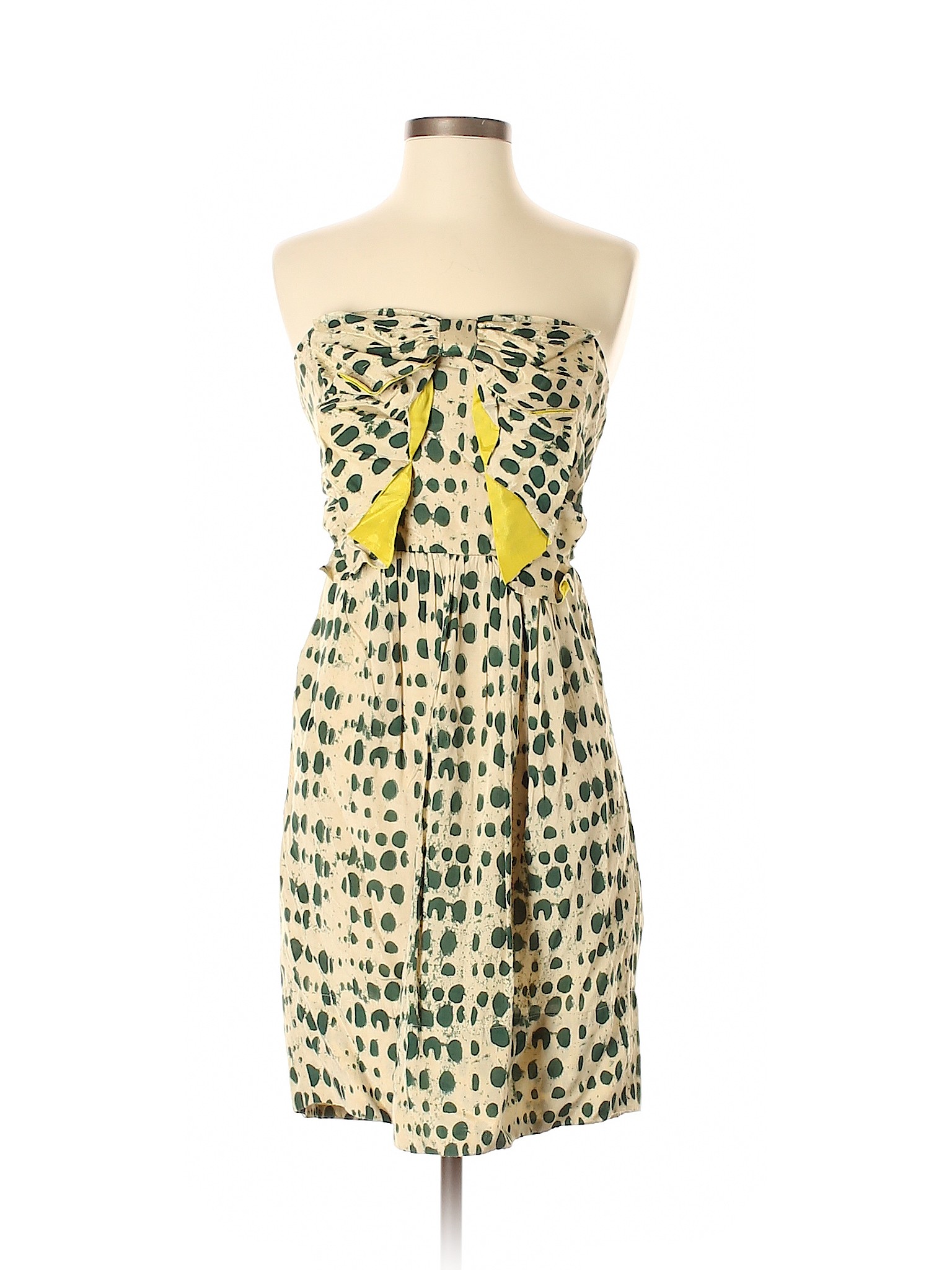 Vineet Bahl 100 Viscose Print Tan Casual Dress Size S 82 Off Thredup