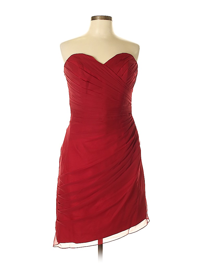 Da Vinci 100 Polyester Solid Red Cocktail Dress Size 12 33 Off