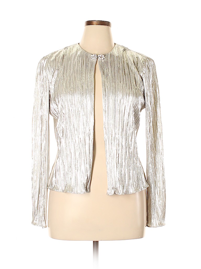 Cachet 100% Polyester Silver Cardigan Size 10 - 88% off | thredUP