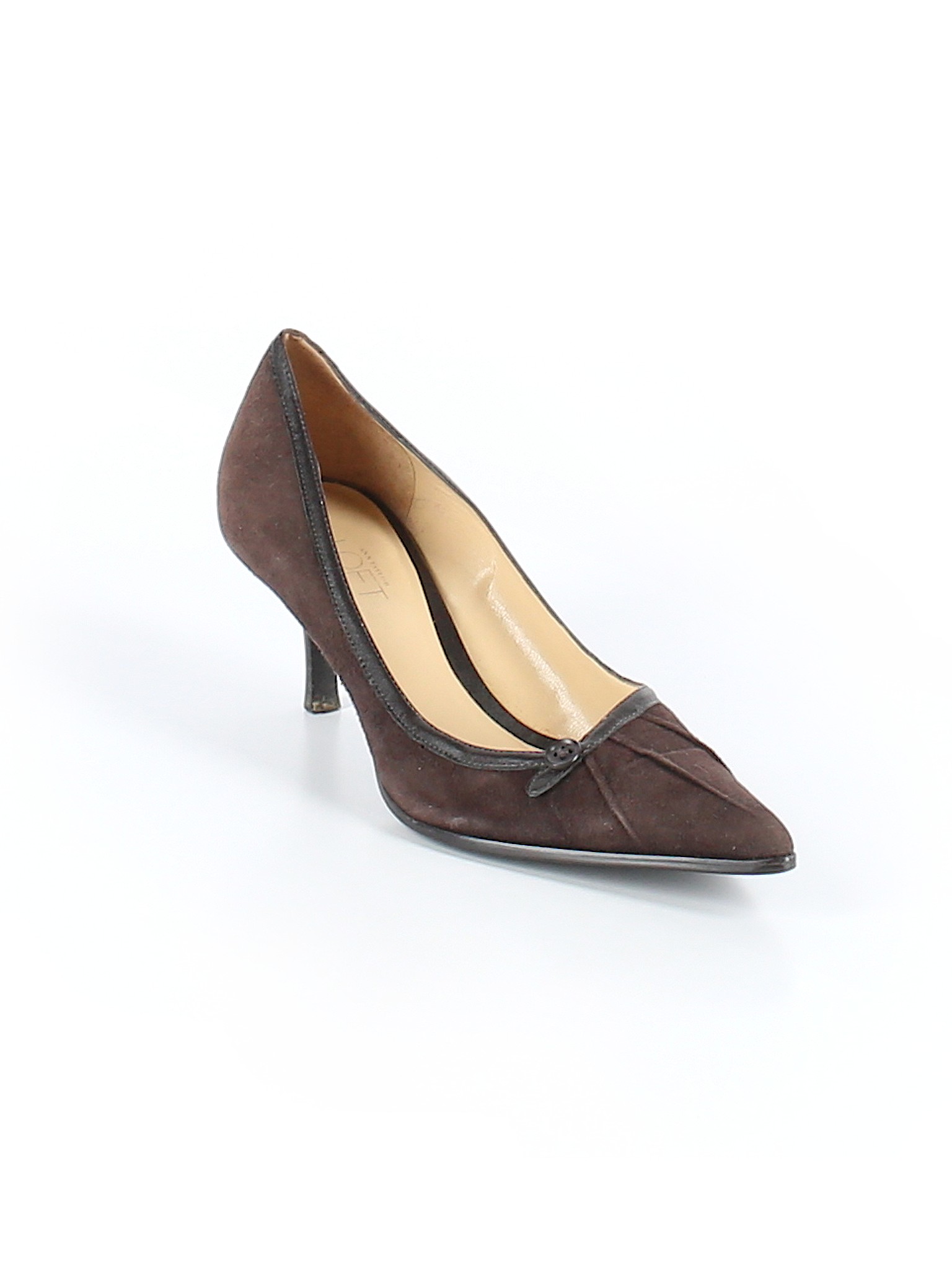 Ann Taylor LOFT Solid Brown Heels Size 7 - 85% off | thredUP