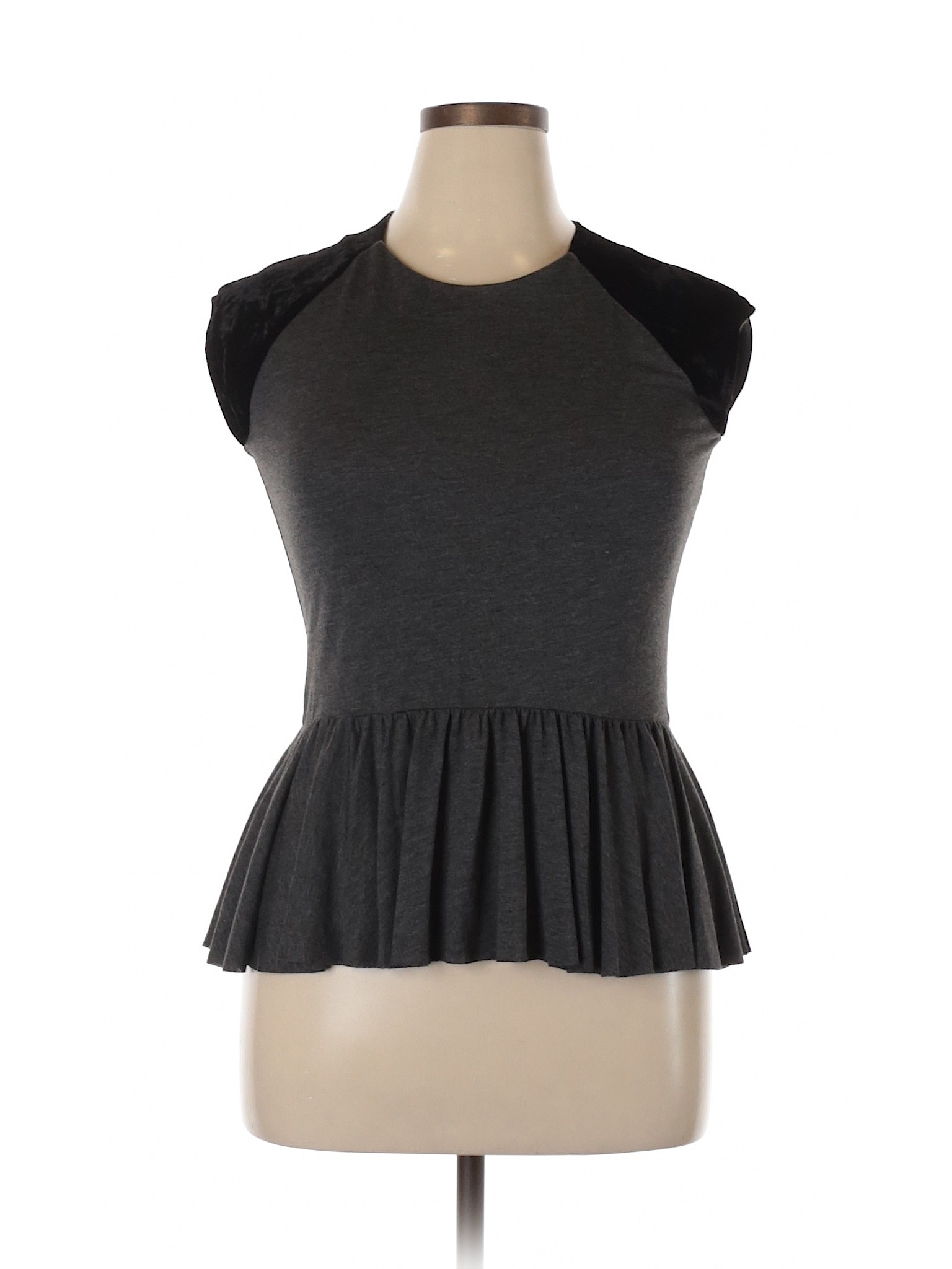 Rebecca Taylor Color Block Gray Short Sleeve Top Size L 87 Off Thredup