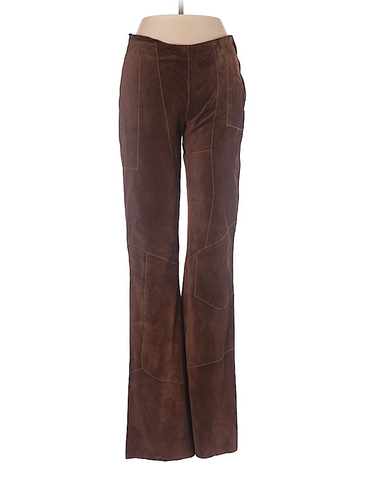 FRYE Solid Brown Leather Pants Size 4 - 89% off | thredUP