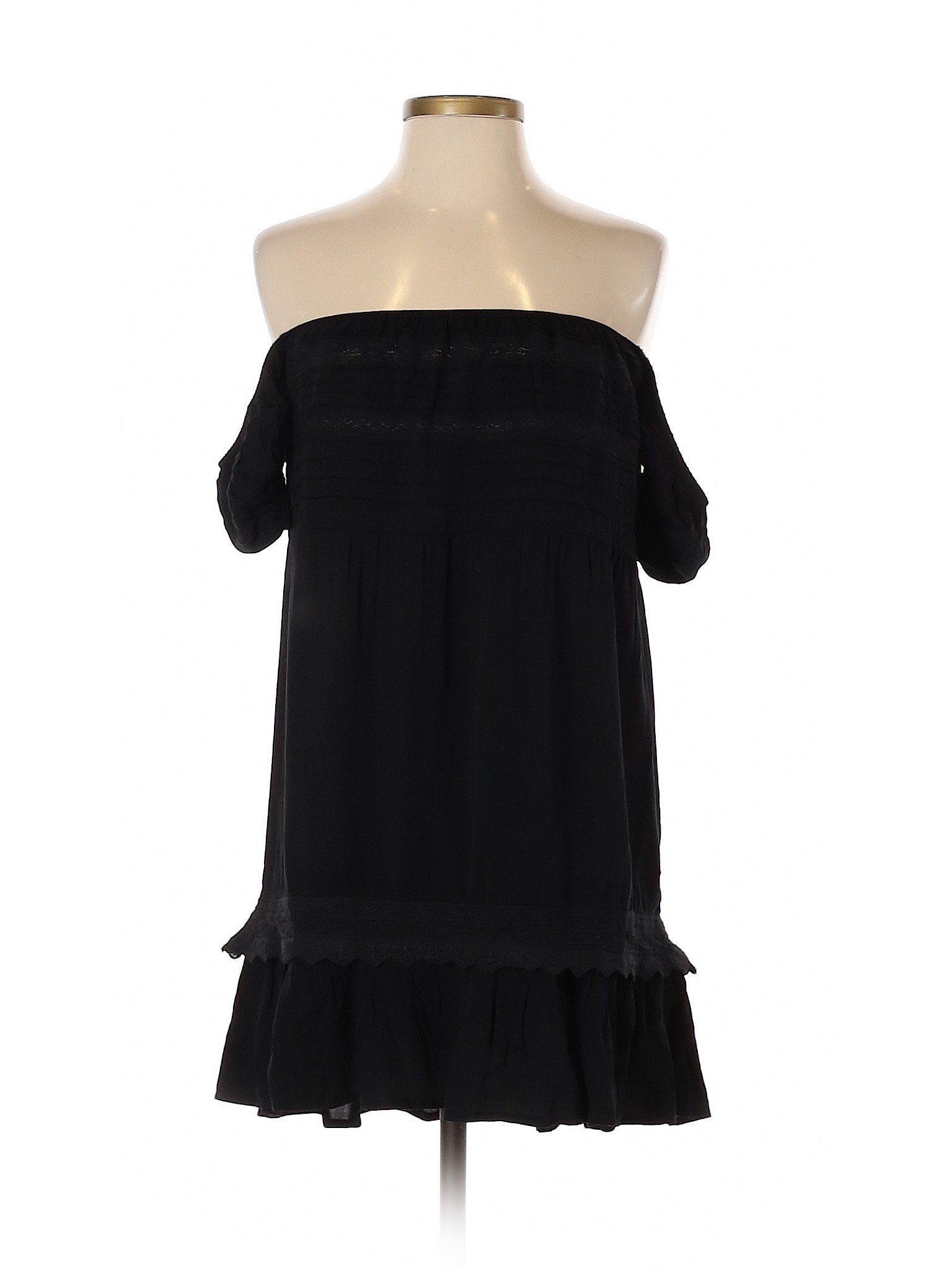 Auguste 100 Rayon Solid Black Casual Dress Size 4 85 Off Thredup