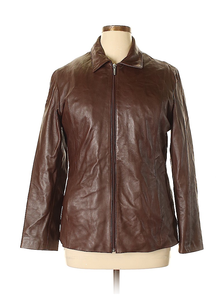 Wilsons Leather 100% Leather Solid Brown Leather Jacket Size XL - 82% off | thredUP