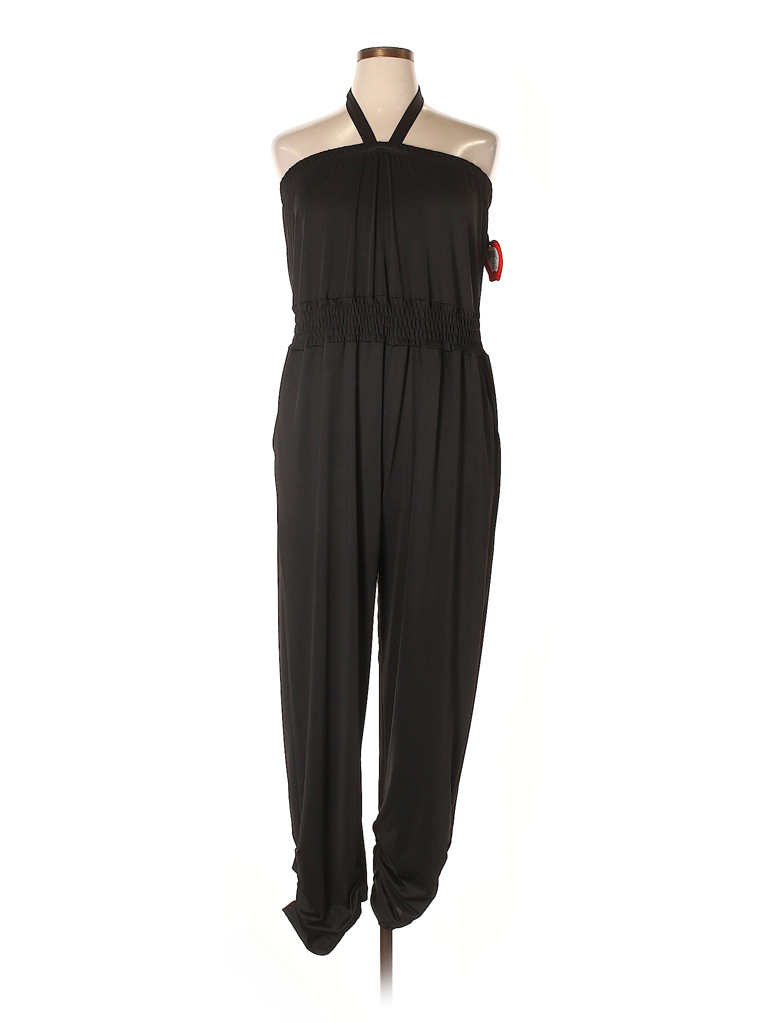 Apple Bottoms 100% Rayon Solid Black Jumpsuit Size 1X (Plus) - 43% off ...