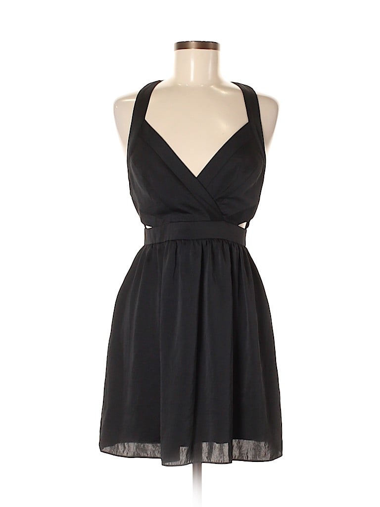 Bcbgeneration 100 Polyester Solid Black Casual Dress Size 6 80 Off