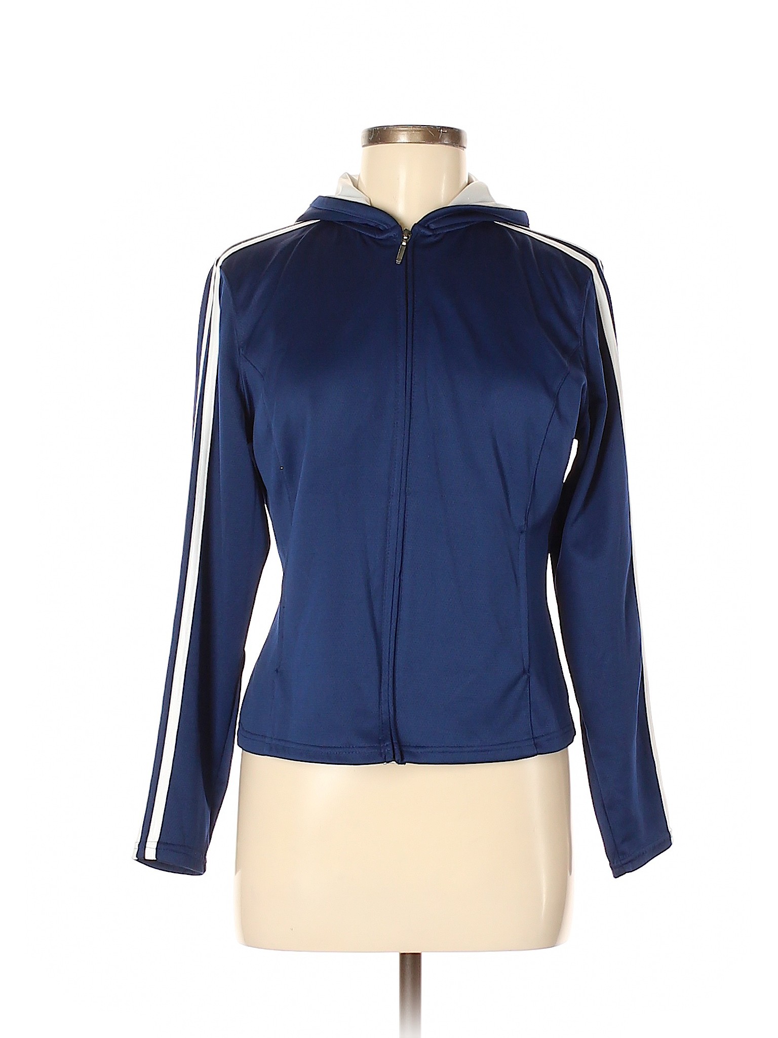 Athletic Works 100% Polyester Stripes Blue Track Jacket Size M - 73% ...