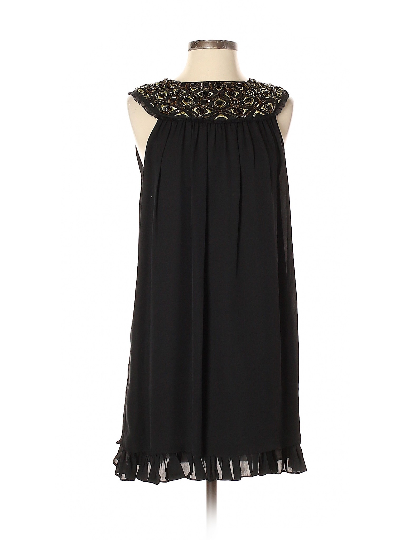 Alice Olivia 100 Silk Solid Black Cocktail Dress Size S 90 Off