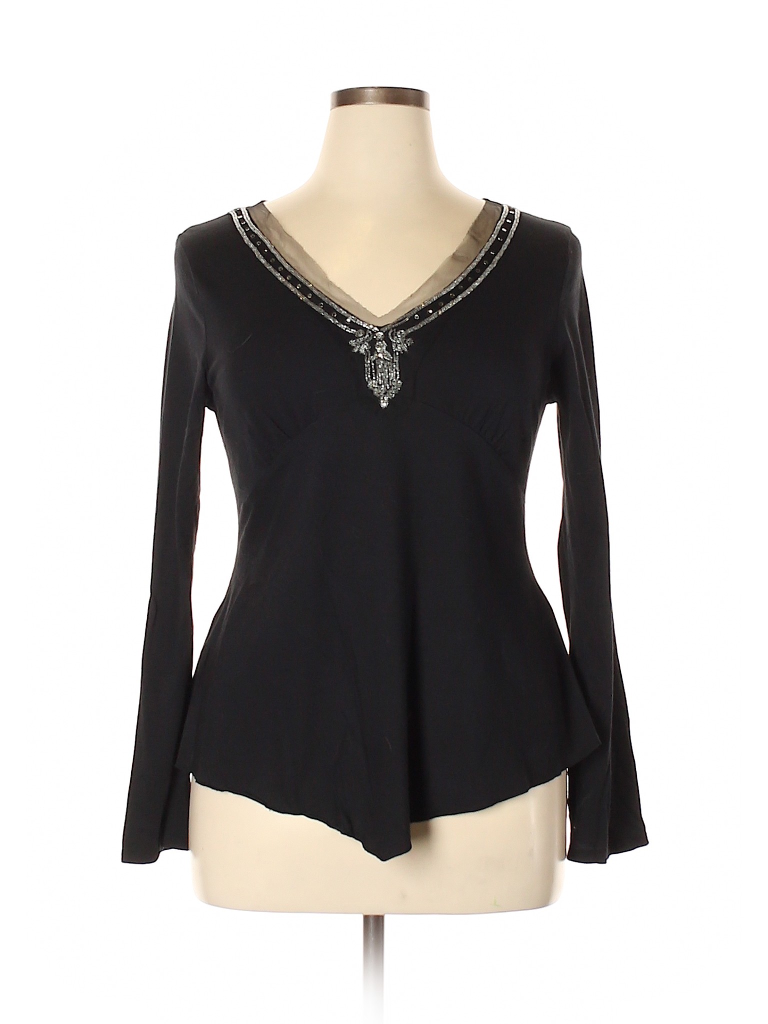 Bernardo Fashions Solid Black Long Sleeve Top Size Xl 84 Off Thredup