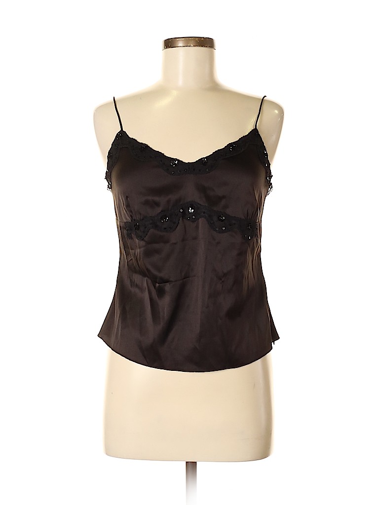 Etcetera Solid Black Sleeveless Silk Top Size 6 89 Off Thredup