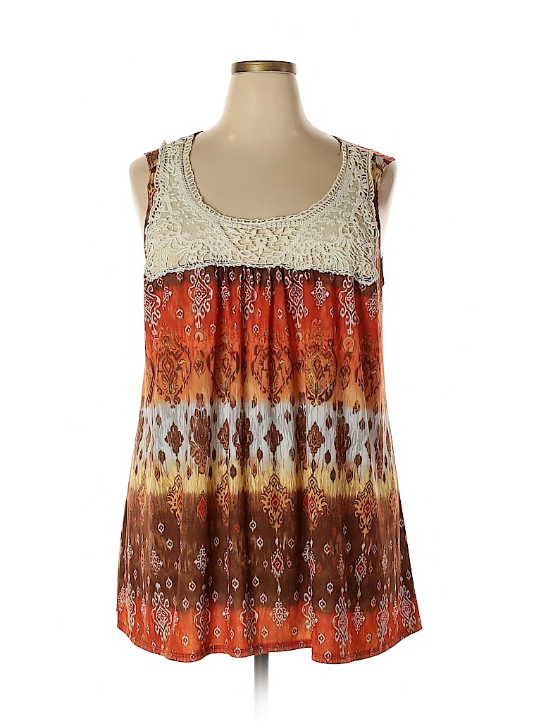 Monroe and Main Orange Sleeveless Top Size 3X (Plus) - 60% off | thredUP