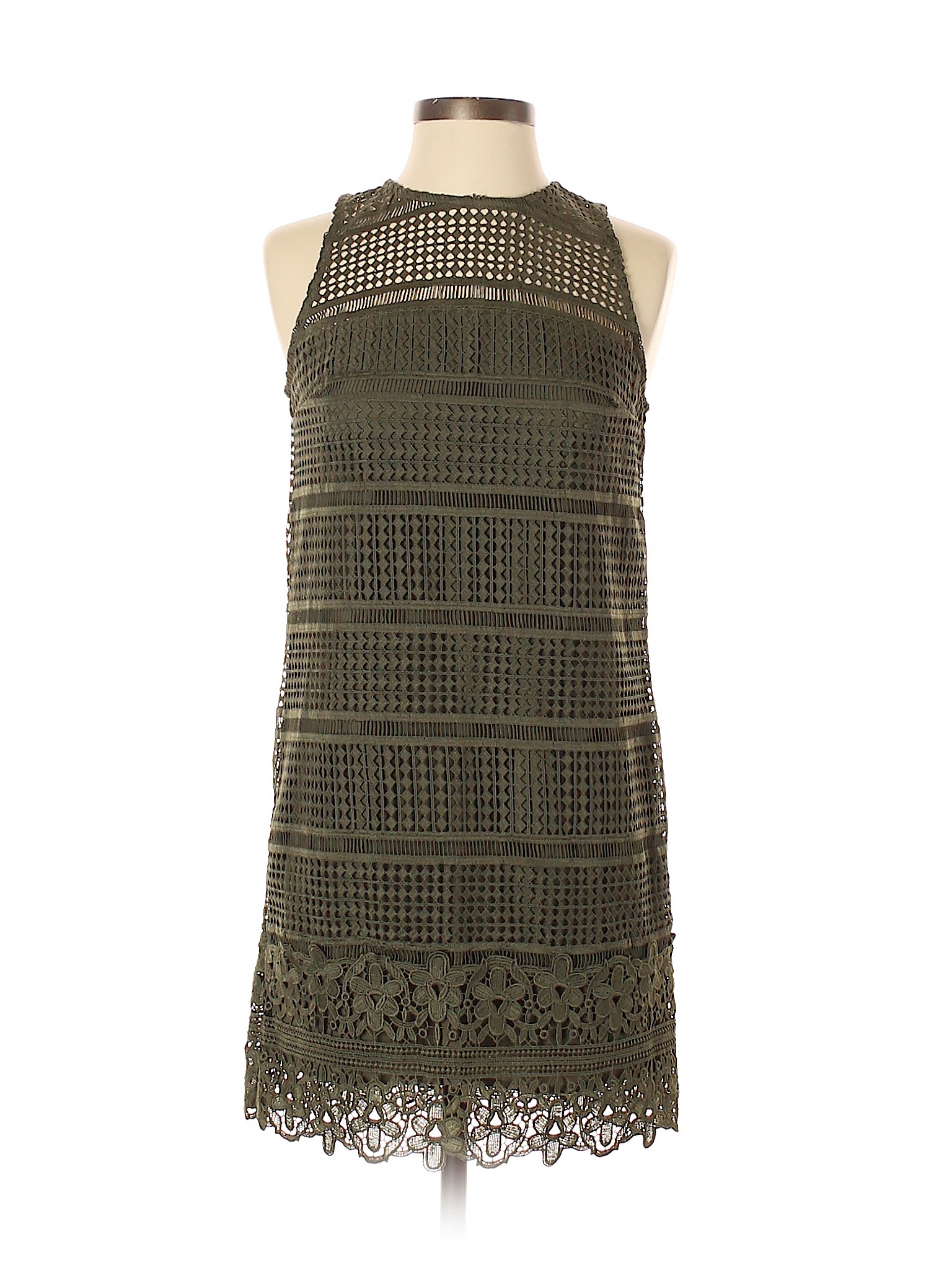 Abercrombie And Fitch 100 Polyester Solid Green Casual Dress Size S 62