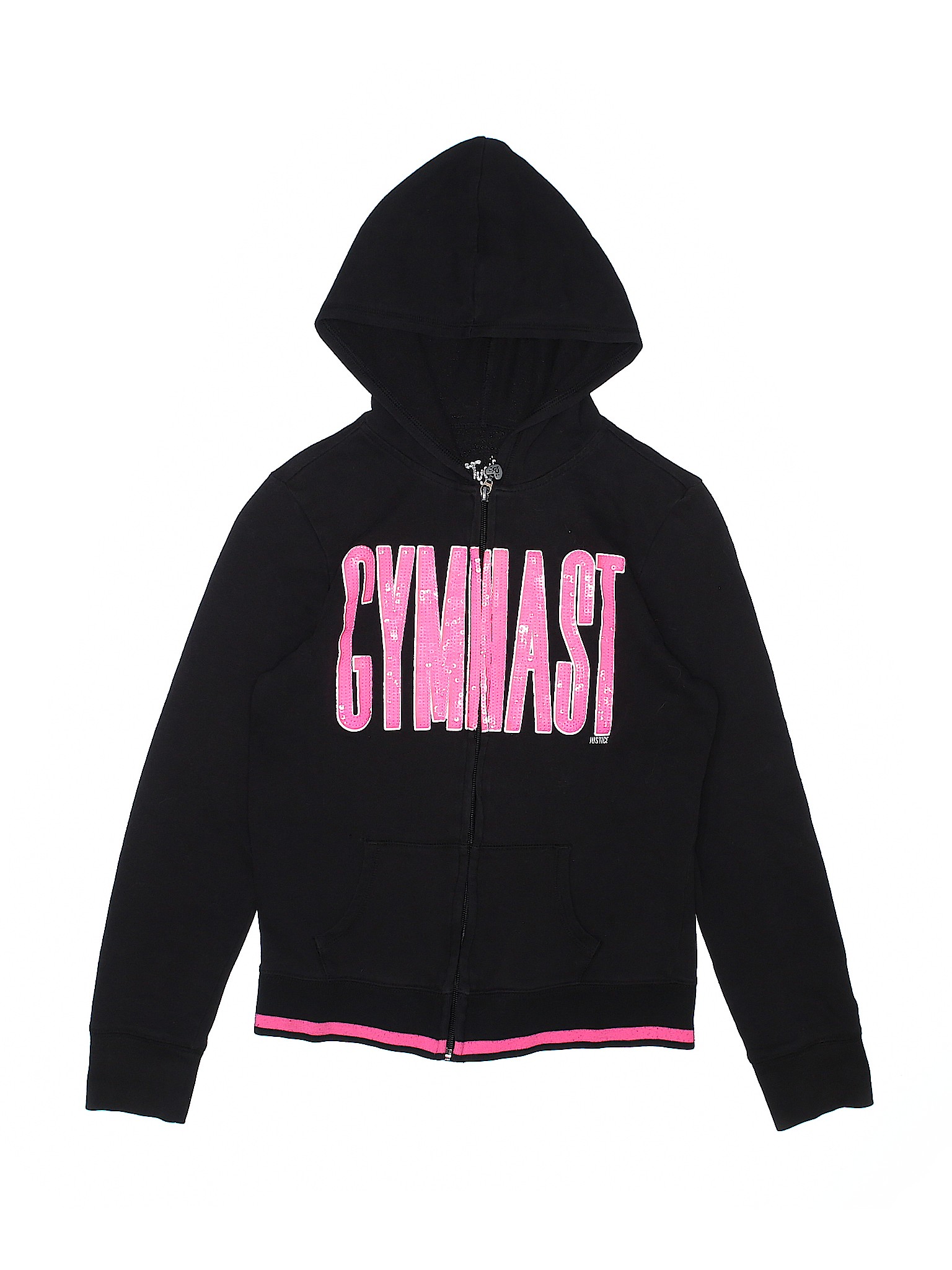 Justice Graphic Solid Black Zip Up Hoodie Size 10 - 61% off | thredUP