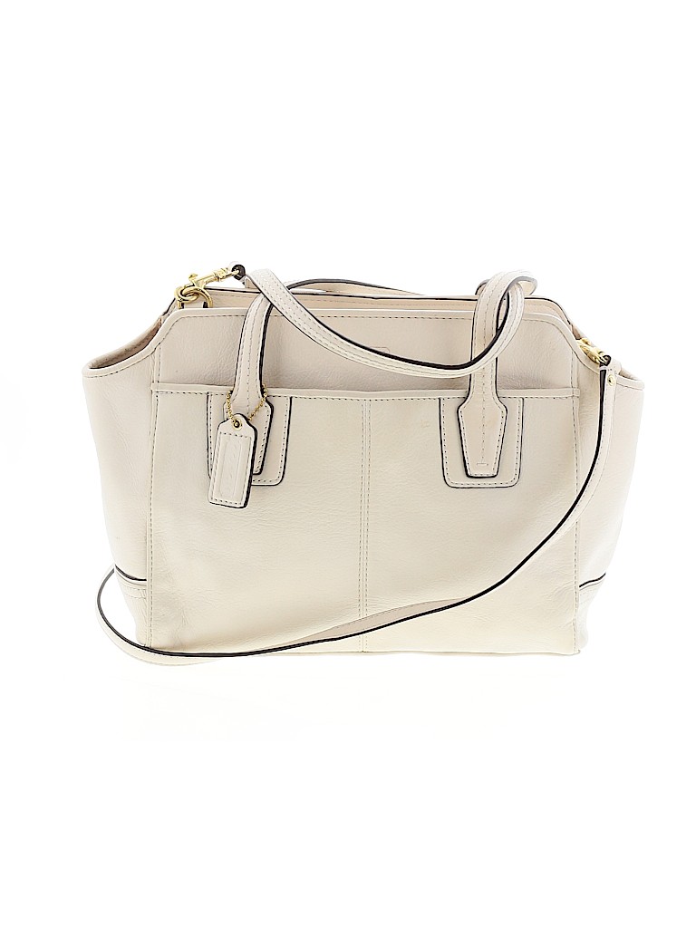 Coach Solid Ivory Leather Satchel One Size - 75% off | thredUP