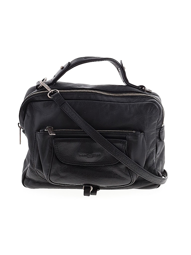 Lancaster Paris 100% Leather Solid Black Leather Crossbody Bag One Size ...