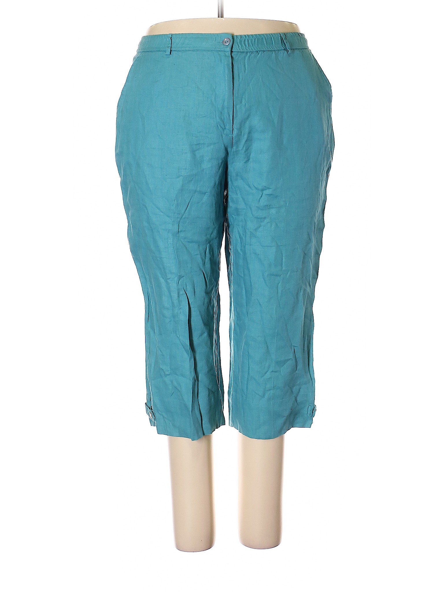 JM Collection 100% Linen Solid Green Linen Pants Size 18 (Plus) - 61% ...