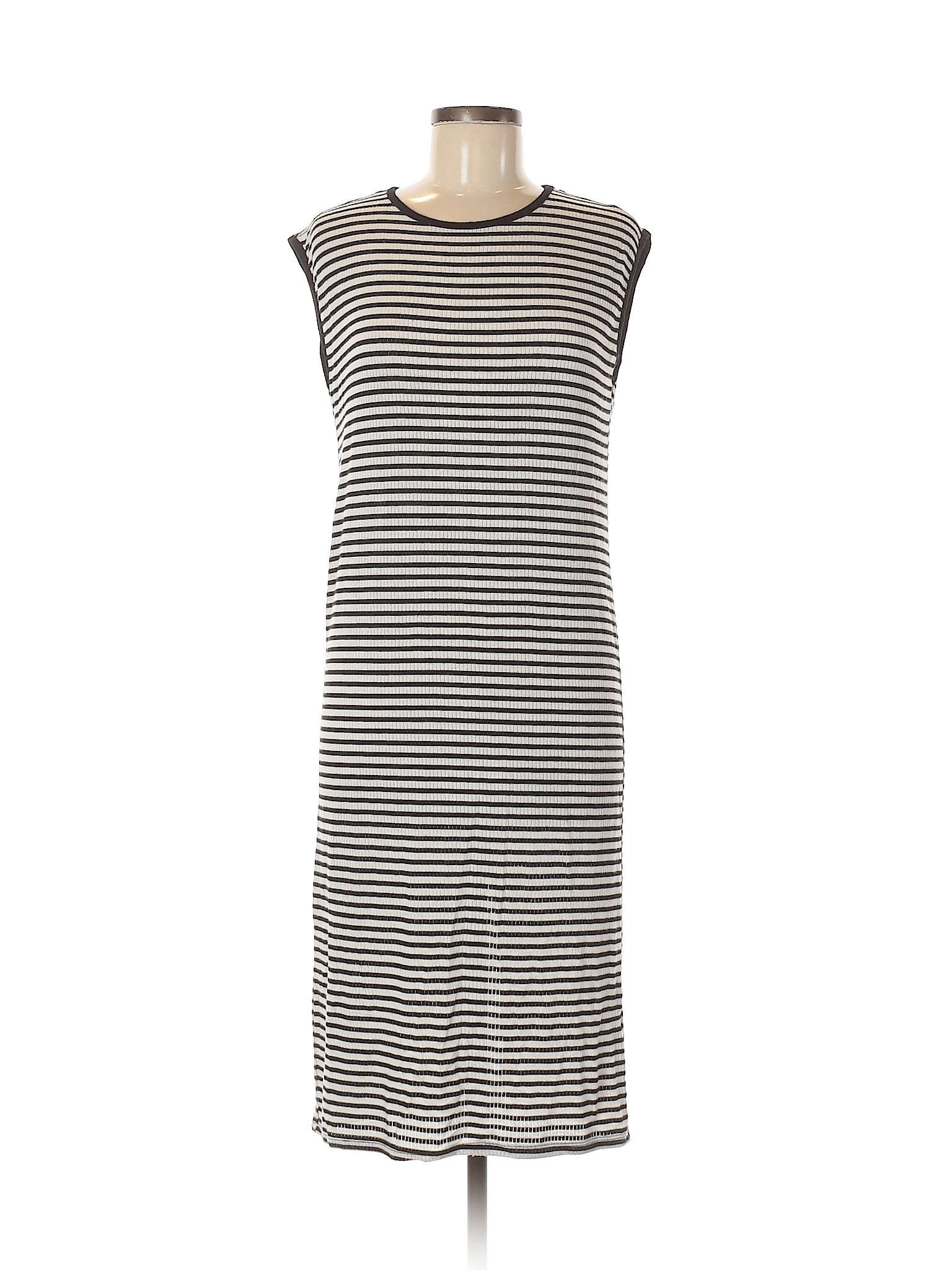 Forever 21 Color Block Stripes Multi Color White Casual Dress Size M ...