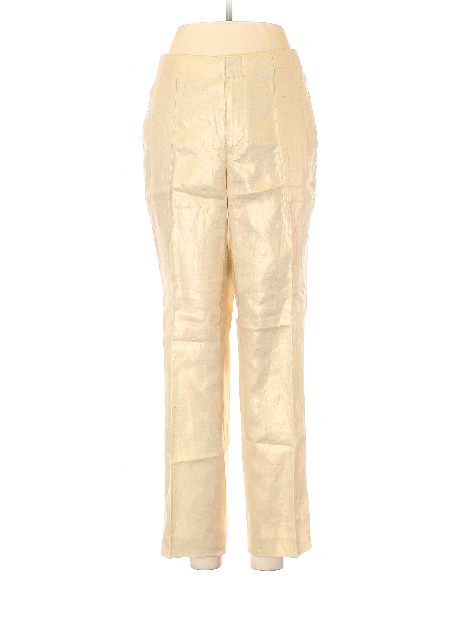 J.Crew 100% Linen Ivory Gold Linen Pants Size 8 - 93% off | thredUP