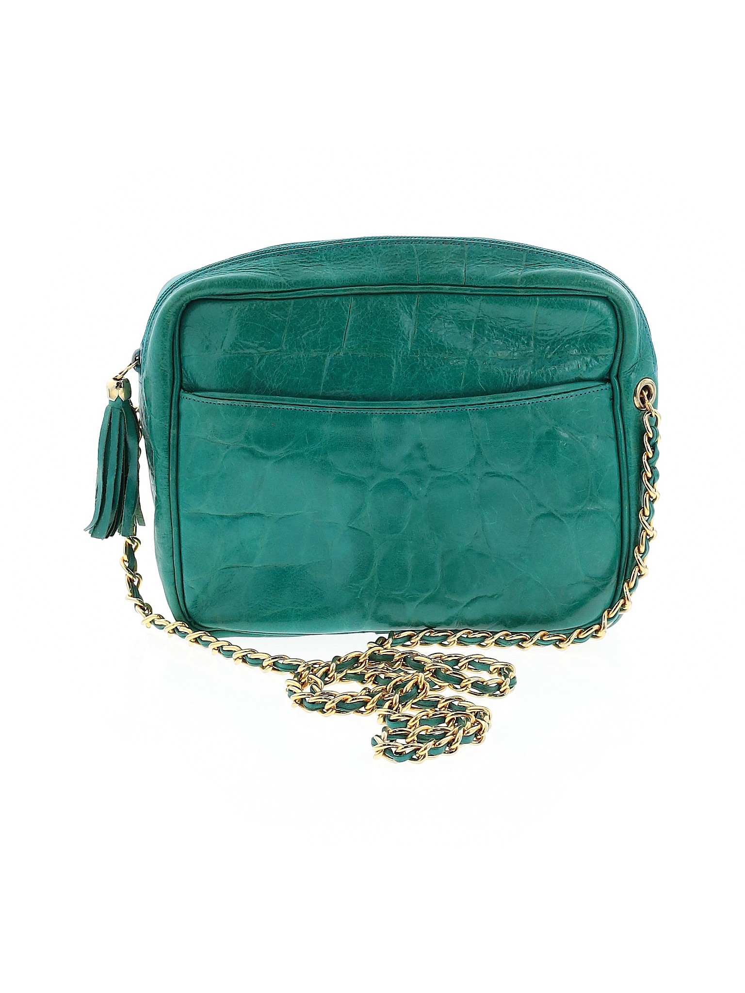 L.J Simone New York 100% Leather Animal Print Teal Leather Crossbody ...