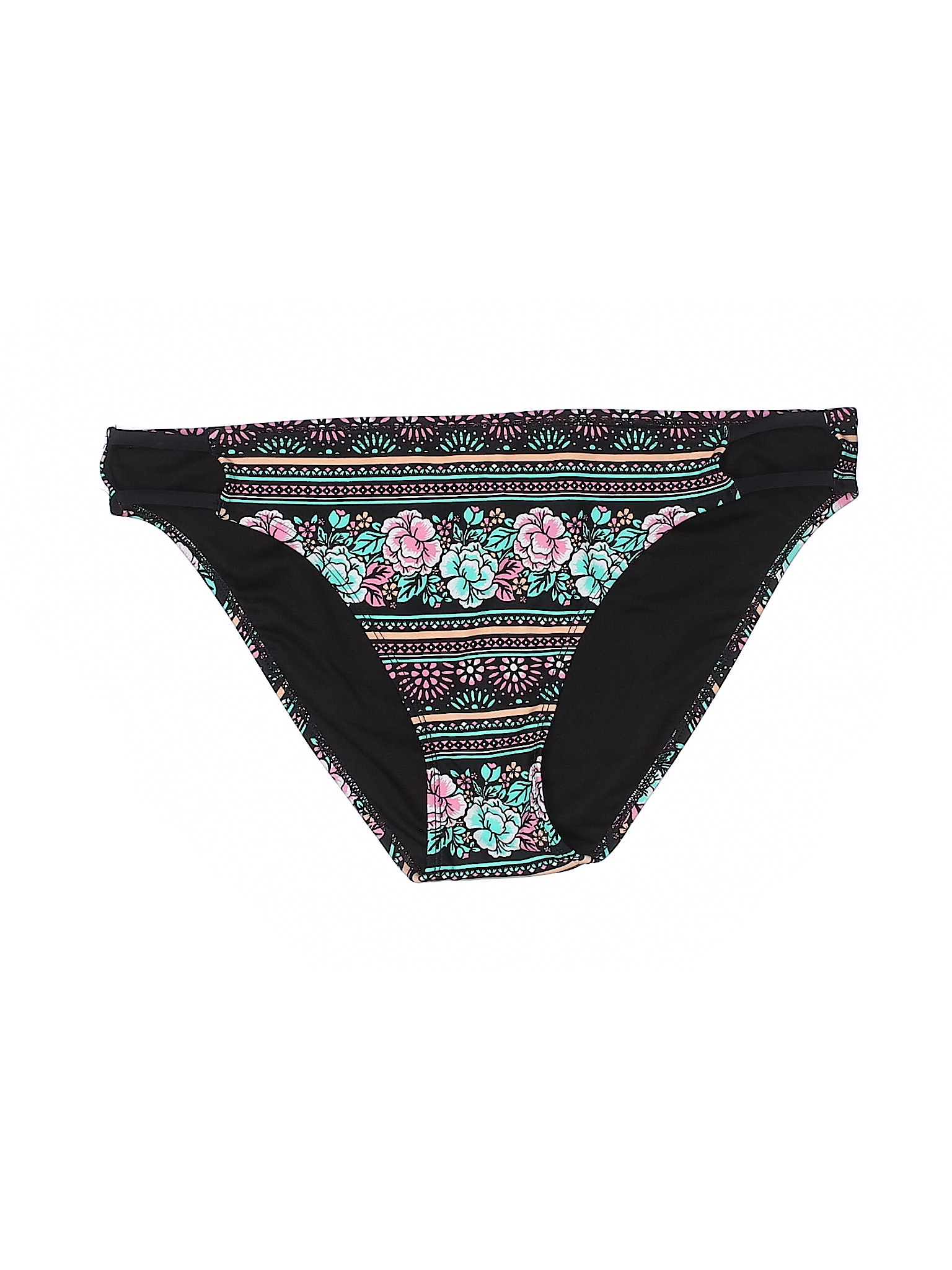 Xhilaration 100 Recycled Plastic Floral Black Swimsuit Bottoms Size Xl