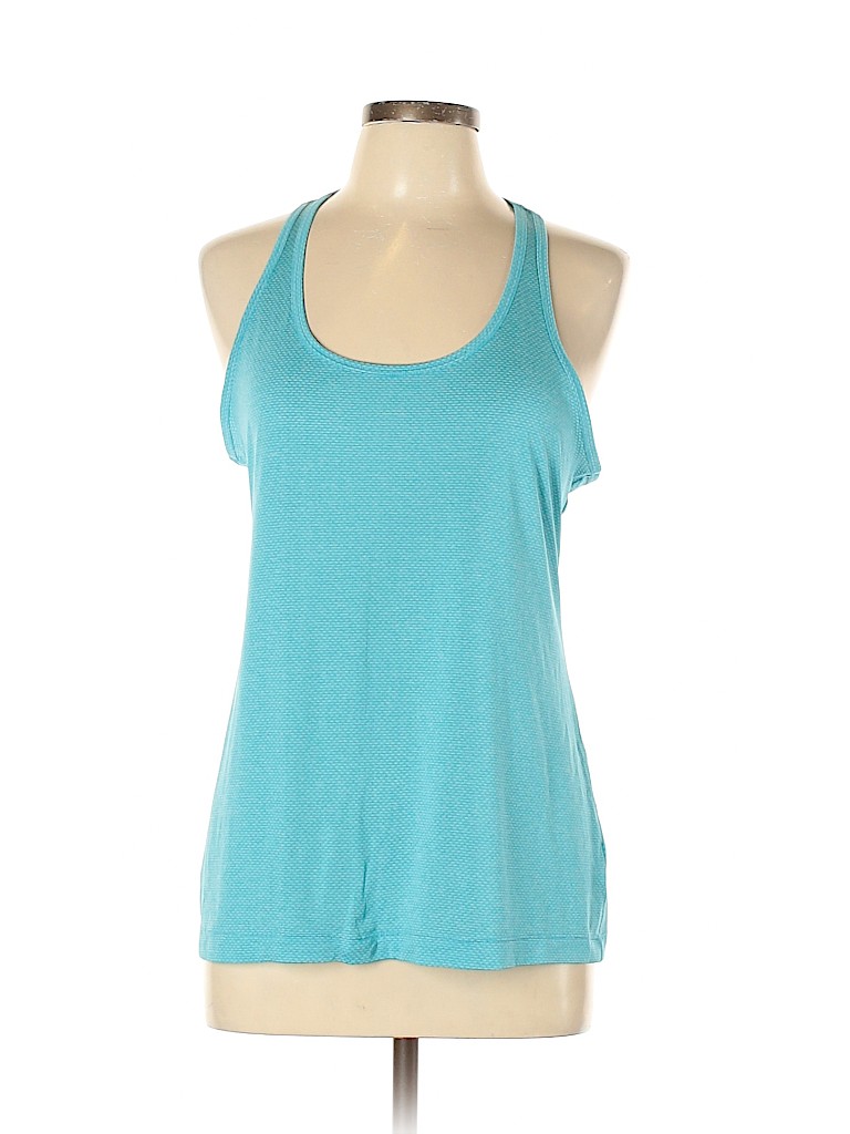 Moret Ultra 100% Polyester Solid Blue Active Tank Size L - 83% off ...