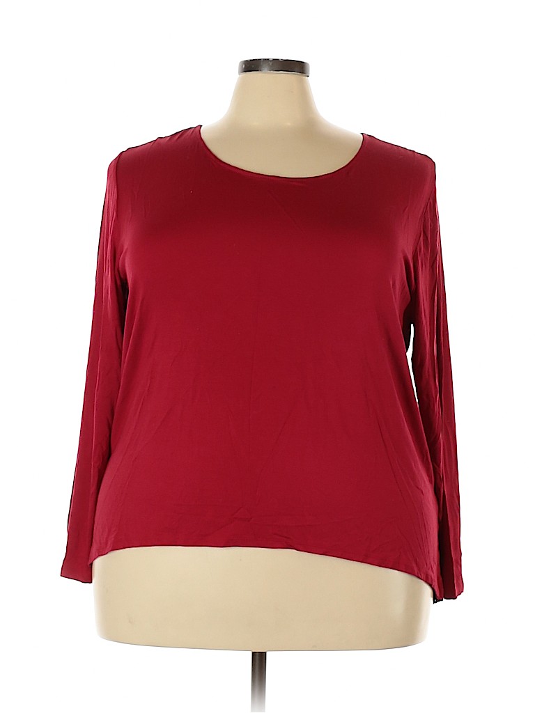 Landa Curve By Dora Landa Red Long Sleeve Top Size 3X (Plus) - 73% off ...