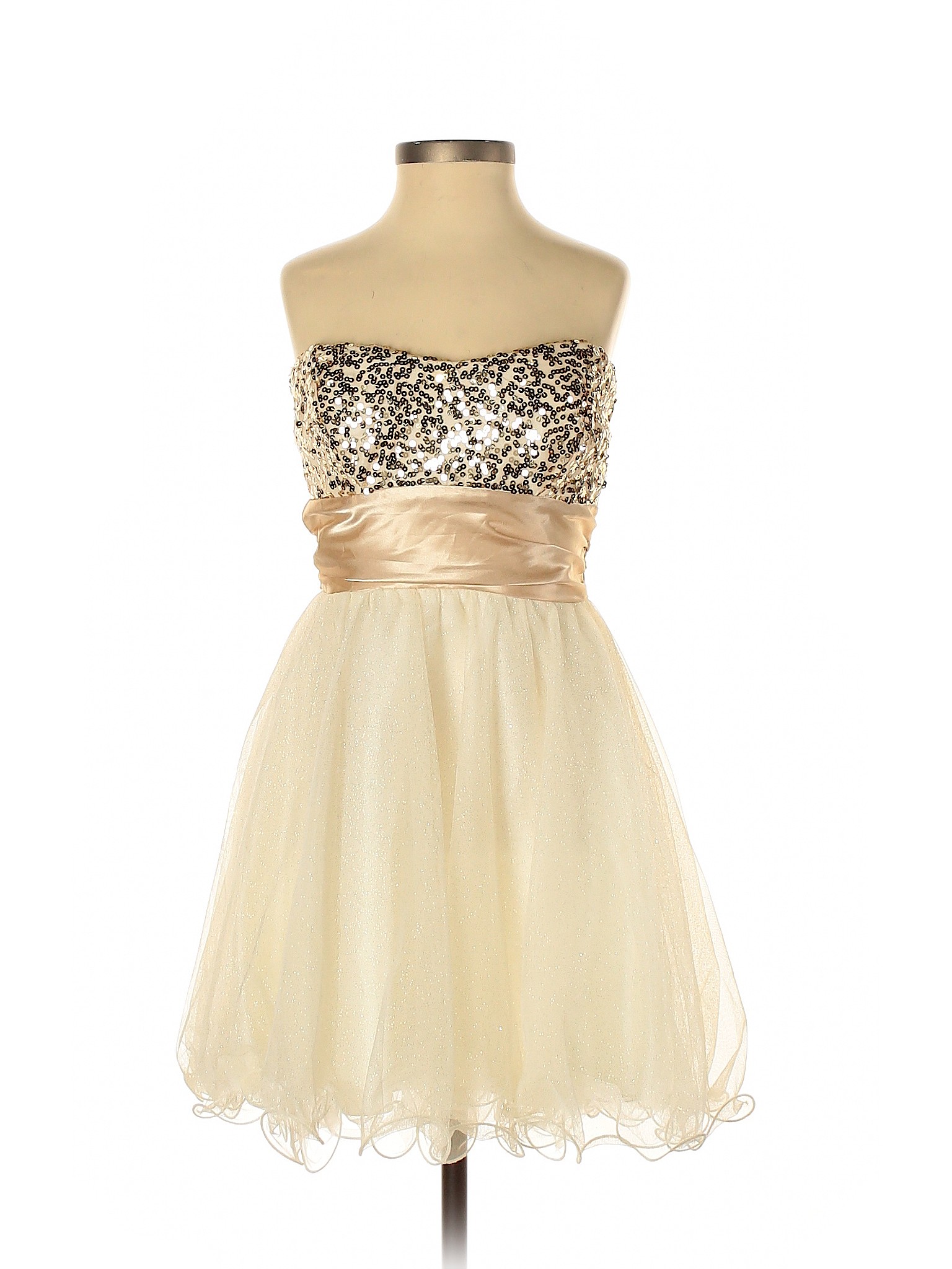 Speechless 100% Polyester Solid Tan Cocktail Dress Size 7 - 80% off ...