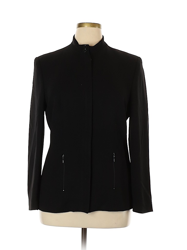 Halston Solid Black Jacket Size 14 - 84% off | ThredUp