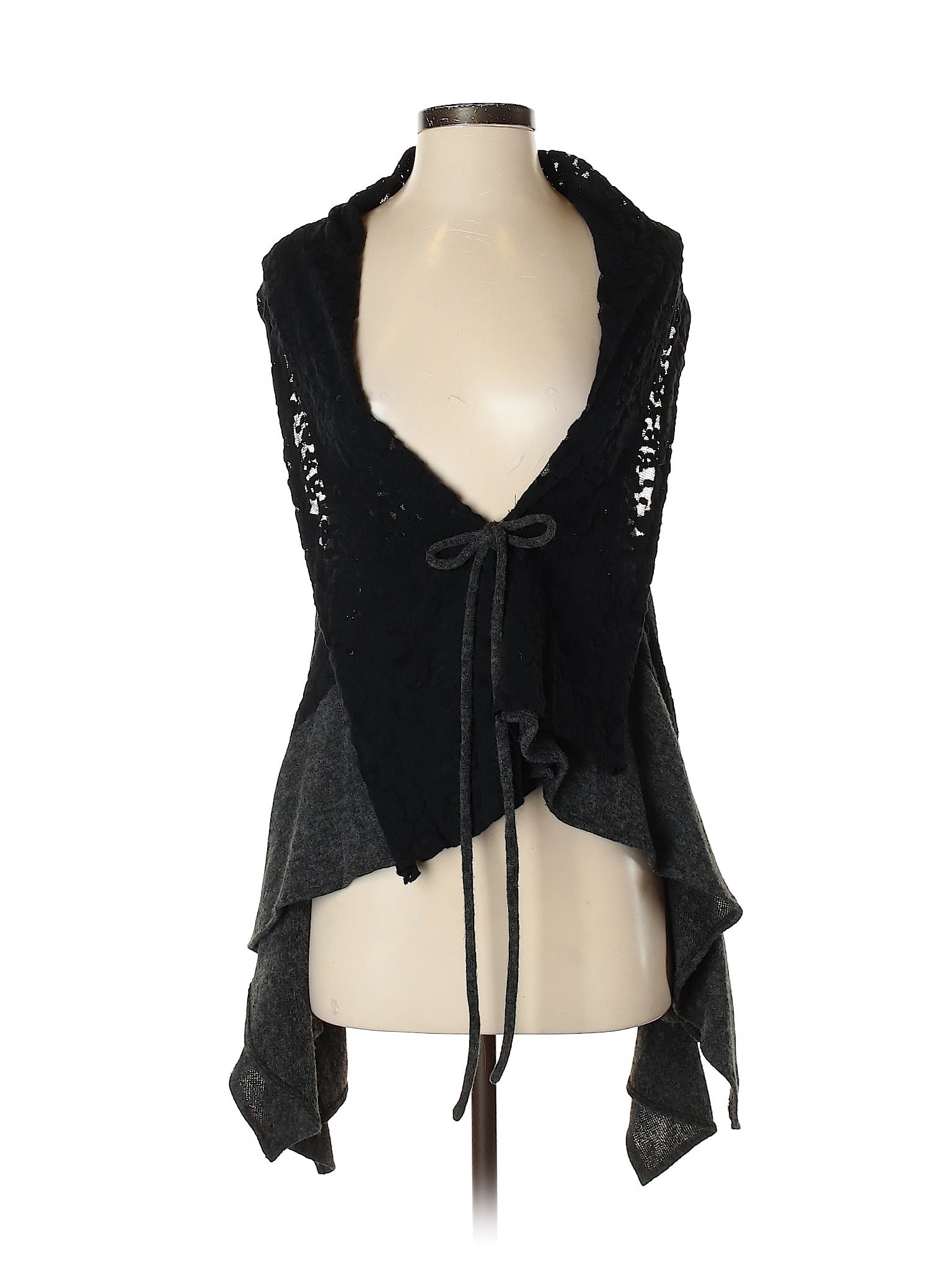 Ryu Solid Black Gray Cardigan Size S - 90% off | thredUP