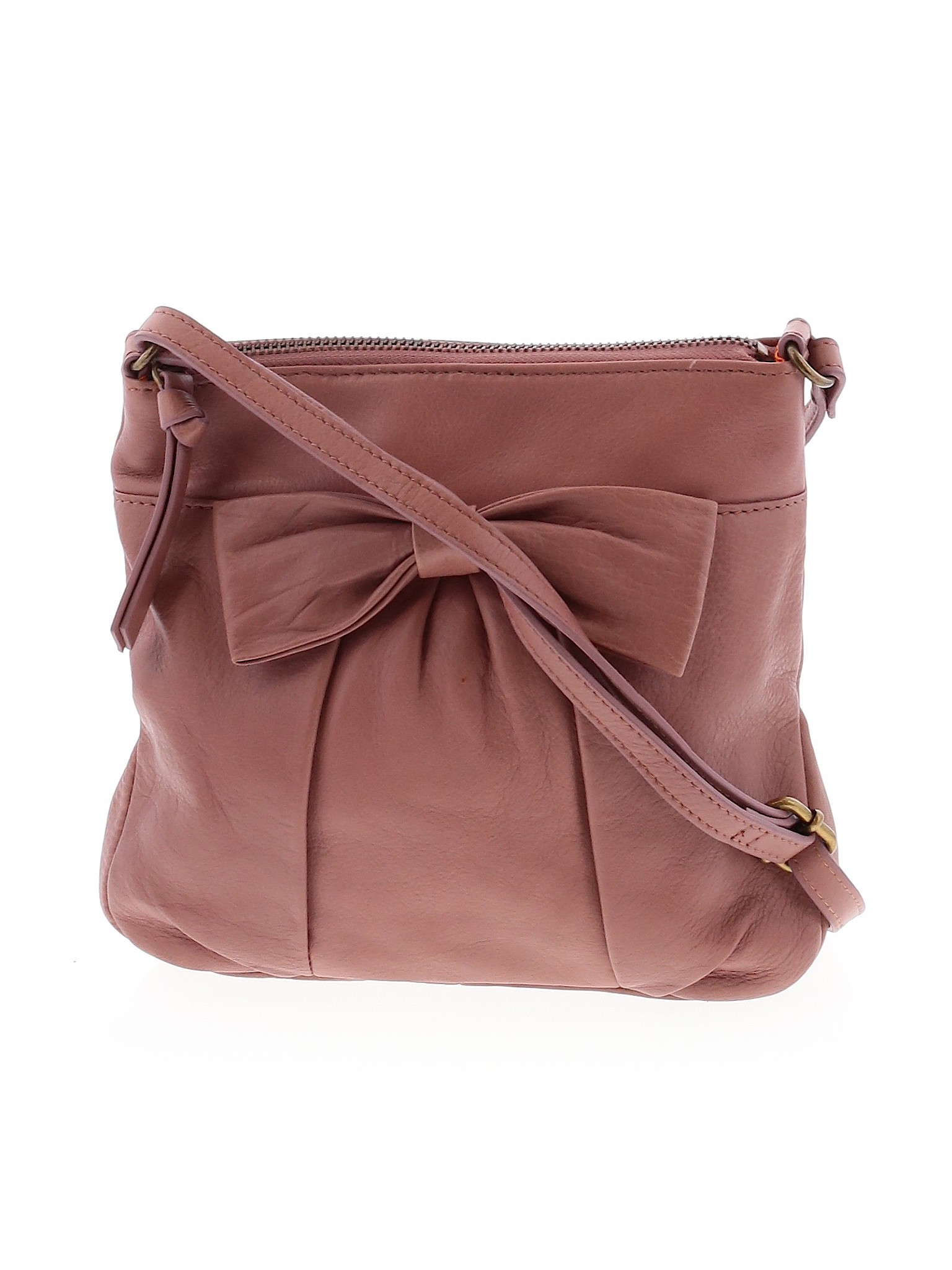 Fiore by Isabella Fiore 100% Leather Solid Pink Leather Crossbody Bag ...