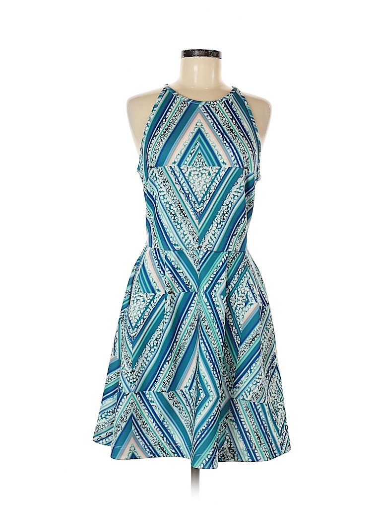 Mossimo Chevron-herringbone Teal Casual Dress Size M - 66% off | thredUP