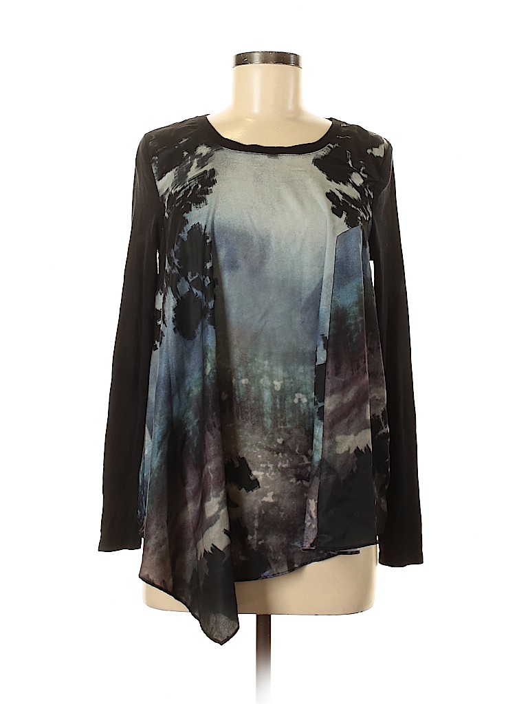 Simply Vera Vera Wang 100 Polyester Color Block Tie Dye Grey Black