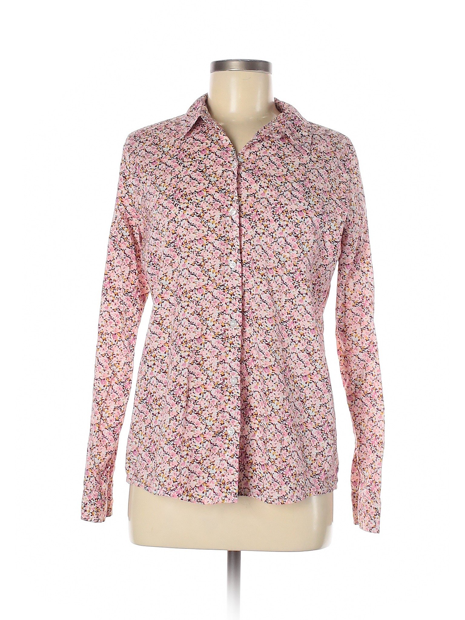 Merona 100 Cotton Marled Floral Motif Tweed Fair Isle Floral Pink Long