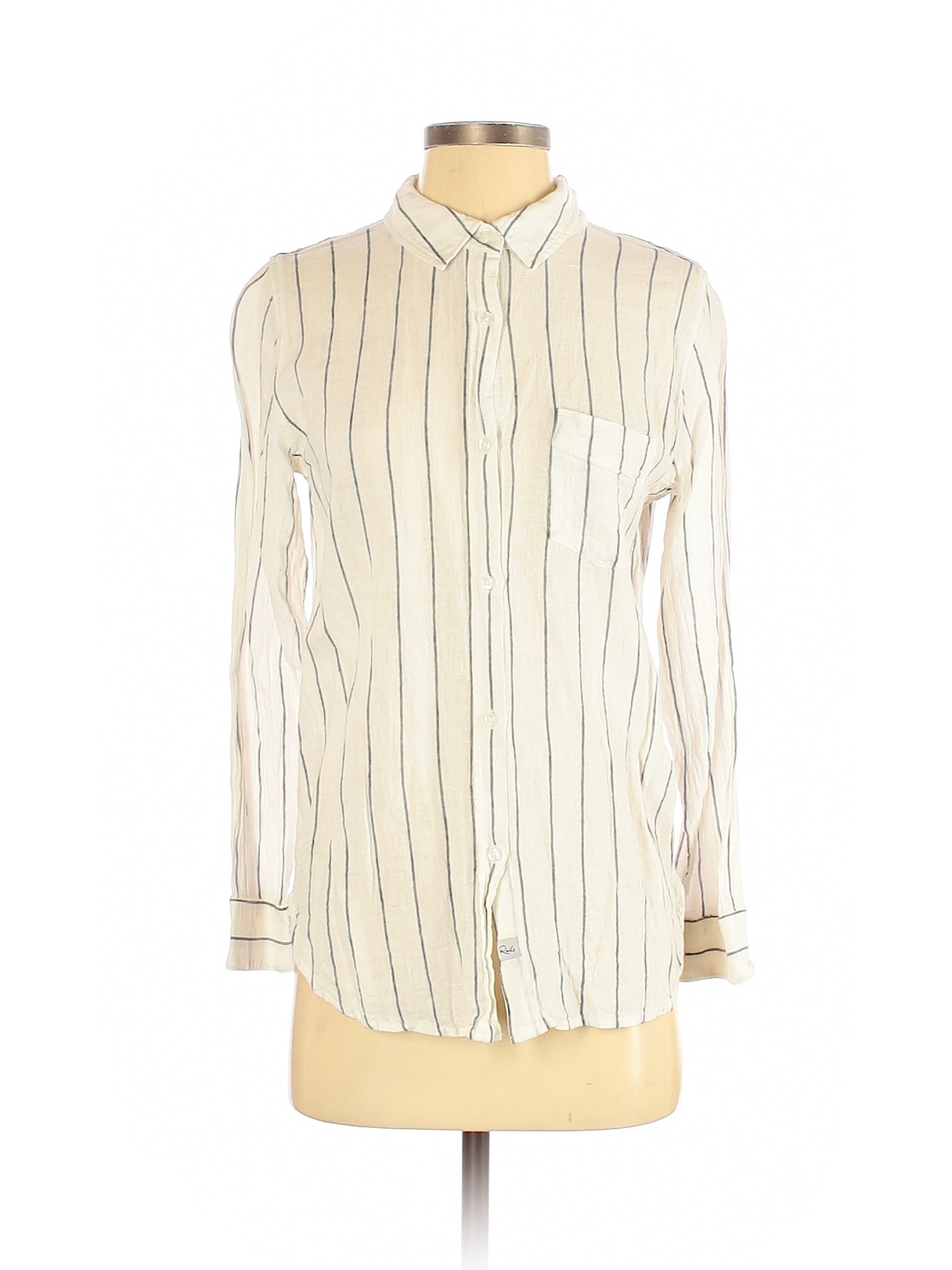 Rails Stripes Ivory White Long Sleeve Button-Down Shirt Size S - 84% off | thredUP