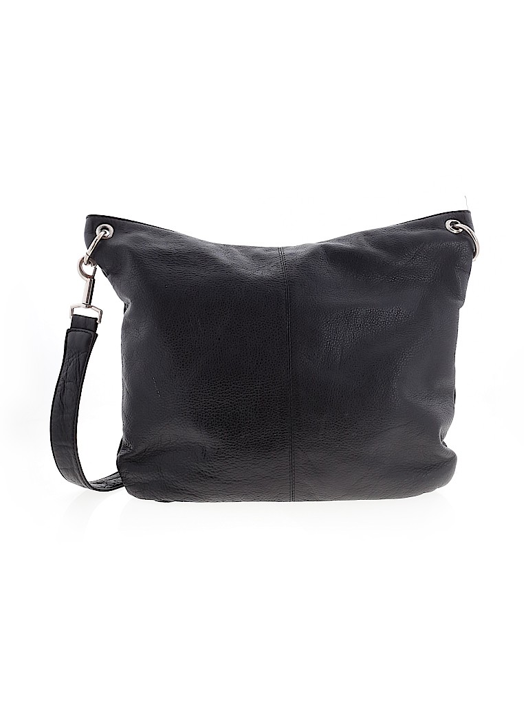 Kenneth Cole REACTION 100% Leather Solid Black Leather Shoulder Bag One ...