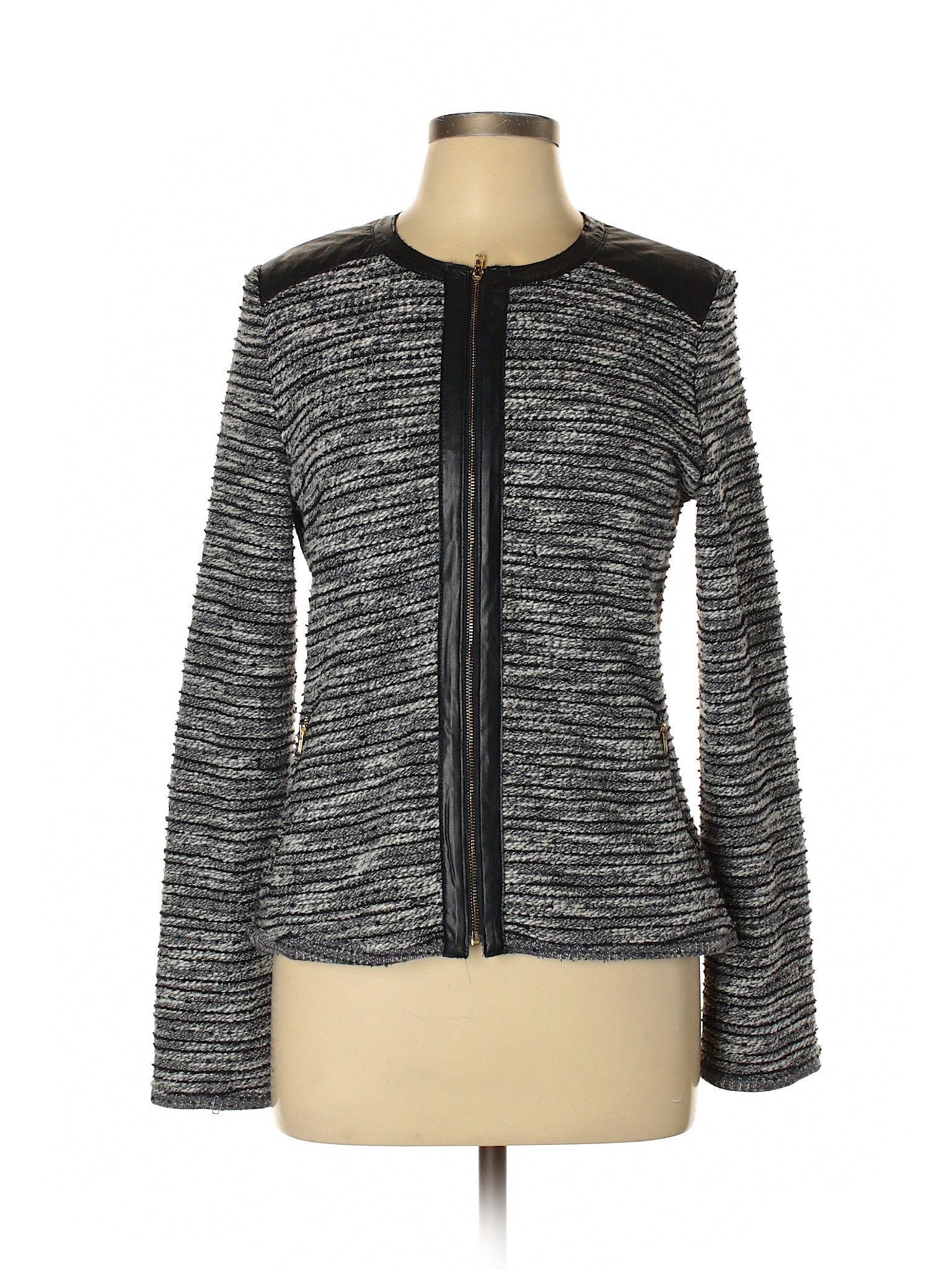 THML Stripes Grey Blue Cardigan Size L - 83% off | thredUP