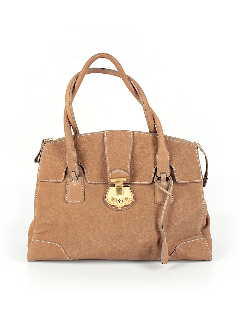 Talbots 100% Leather Solid Tan Brown Leather Shoulder Bag One Size - 92 ...