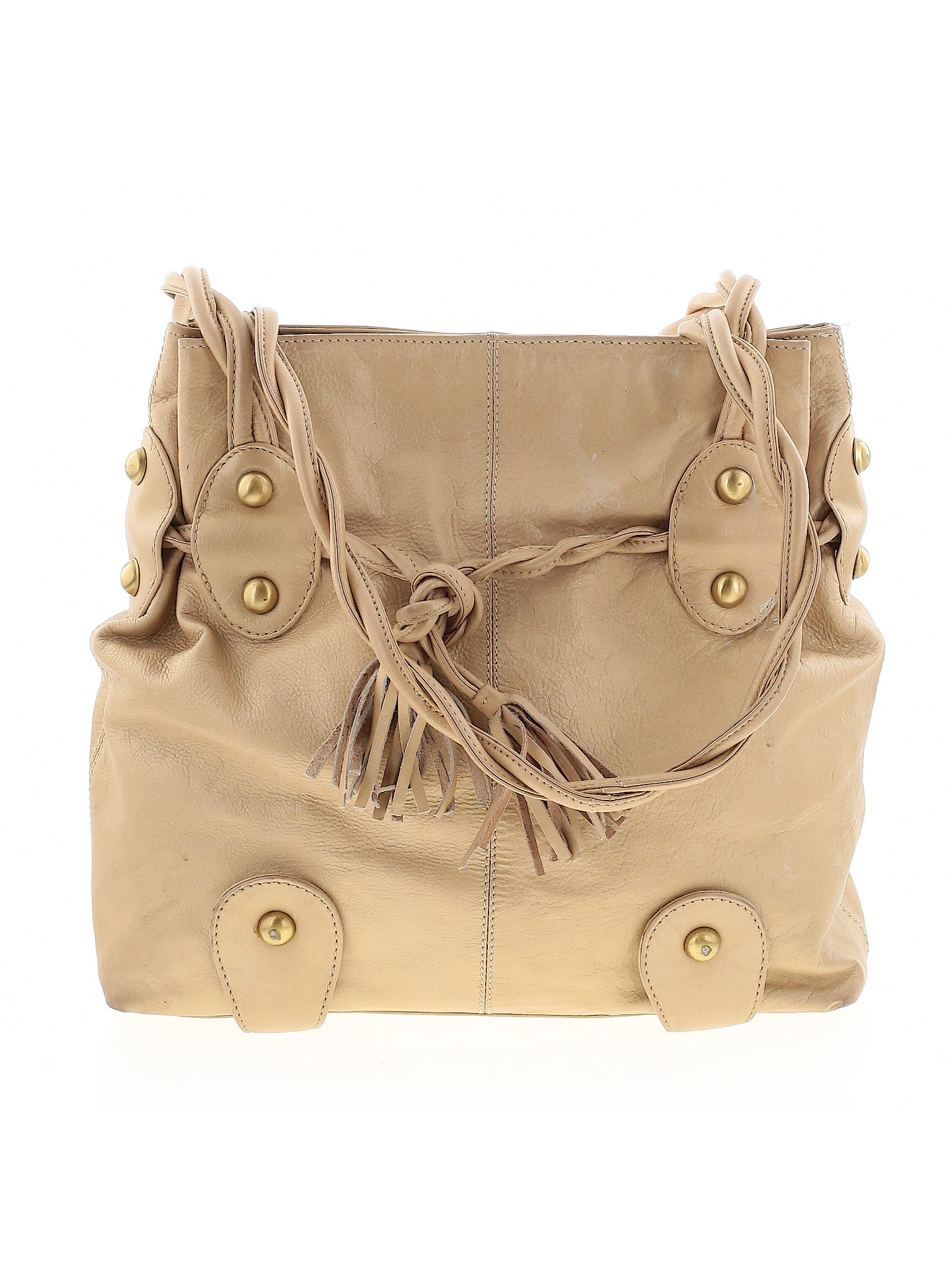 Michael Rome Designs 100% Leather Solid Tan Gold Leather Shoulder Bag ...