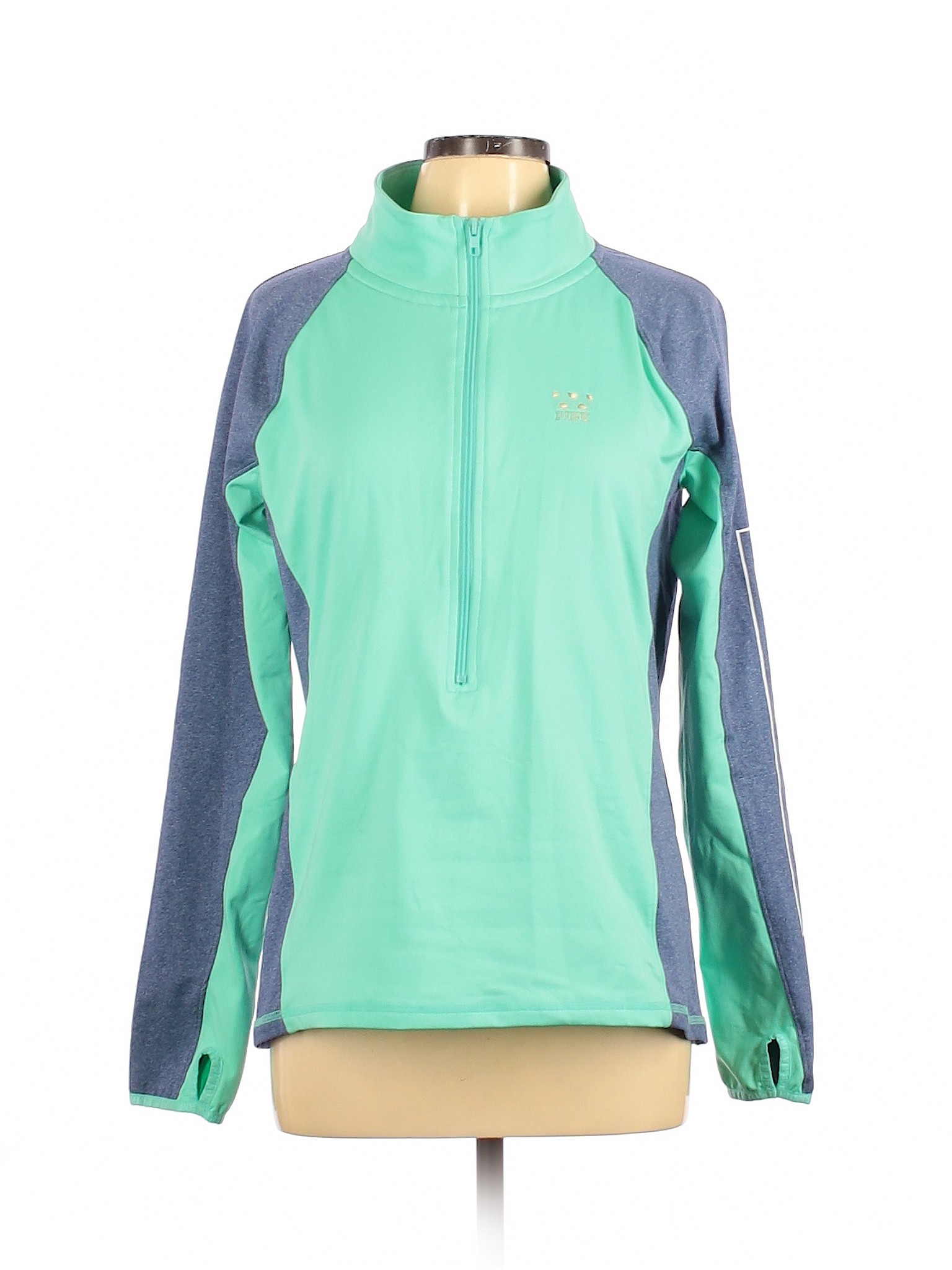 Victoria's Secret Pink Solid Blue Green Track Jacket Size L - 64% off ...